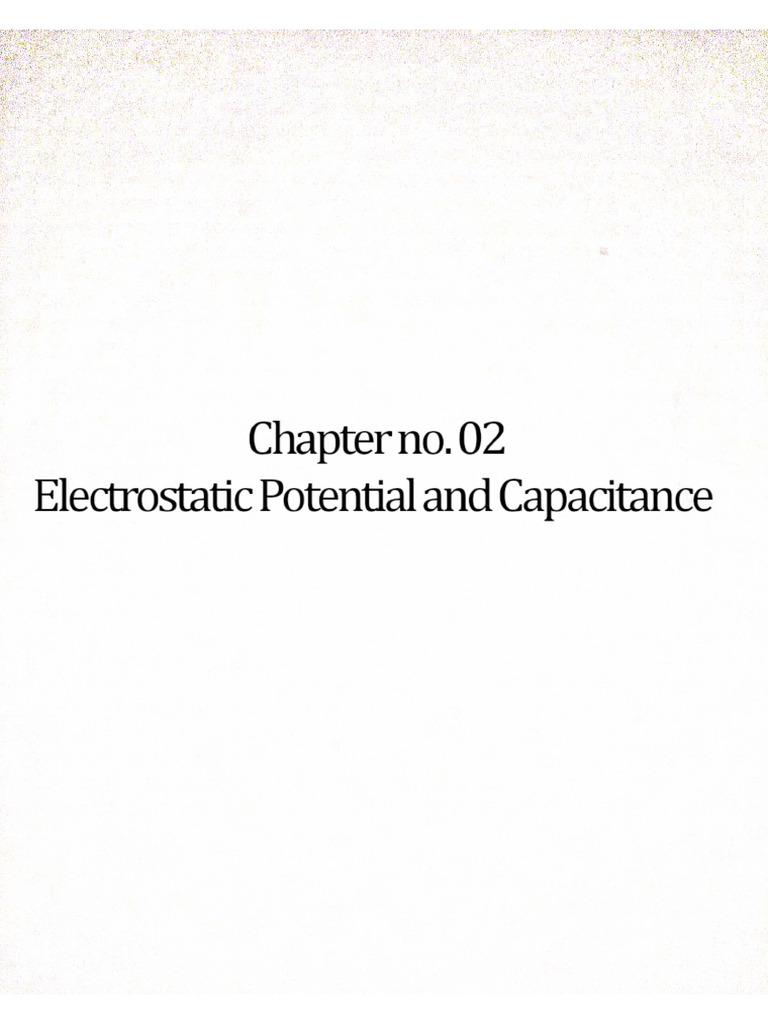 Electrostatic Potential N Capacitance | PDF