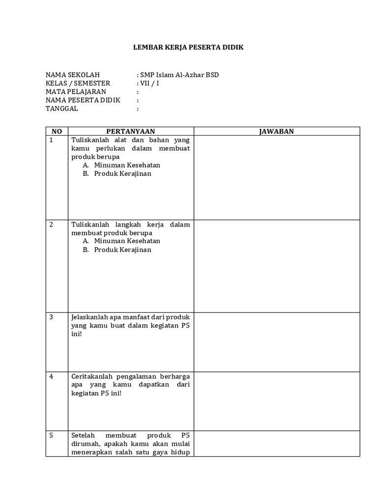 LKPD P5 Gaya Hidup Berkelanjutan | PDF