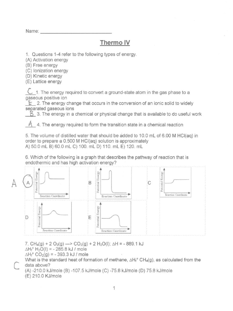 APC THERMO IV - Answers | PDF