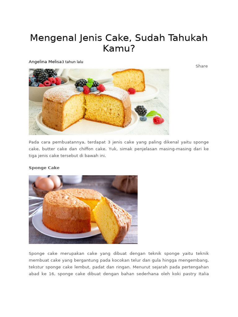 Mengenal Jenis Cake | PDF