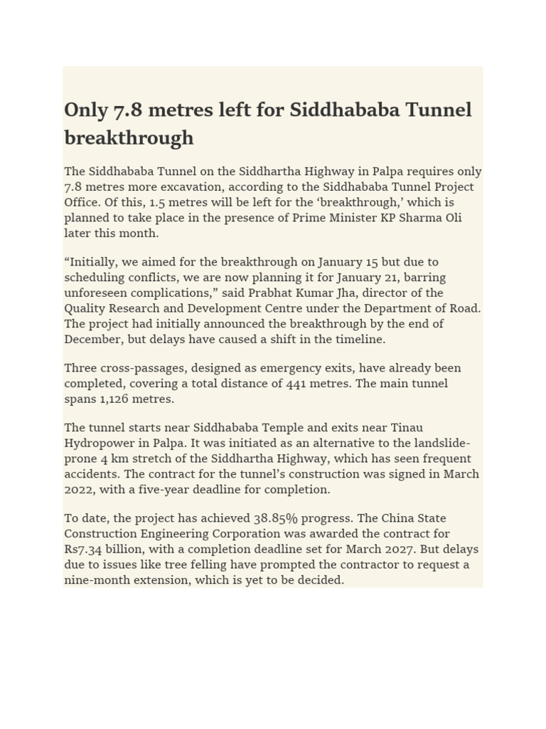 Siddhababa Tunnel | PDF