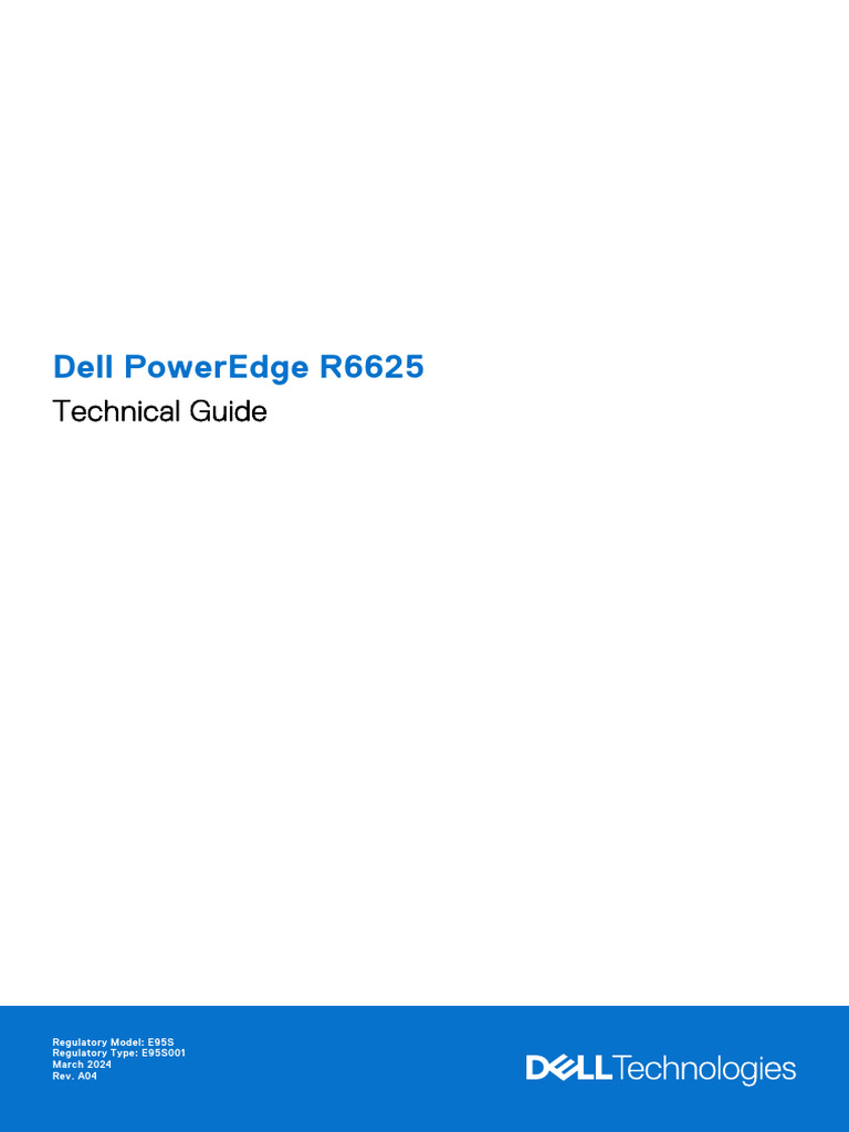 Poweredge r6625 Technical Guide | PDF | Computer Data | Computing