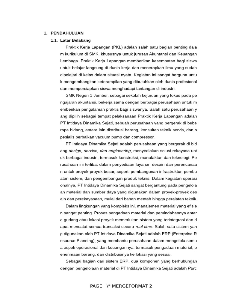 Isi Laporan PKL | PDF