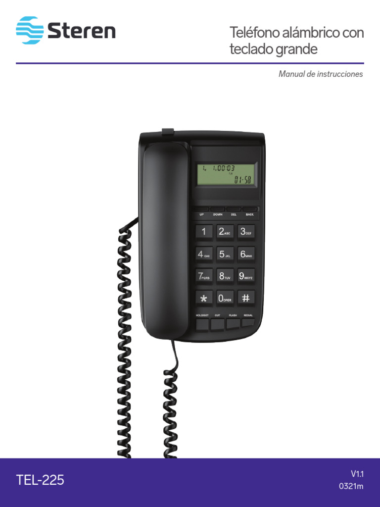TEL 225 V1.0 Instr | PDF | Teléfono | Ingenieria Eléctrica