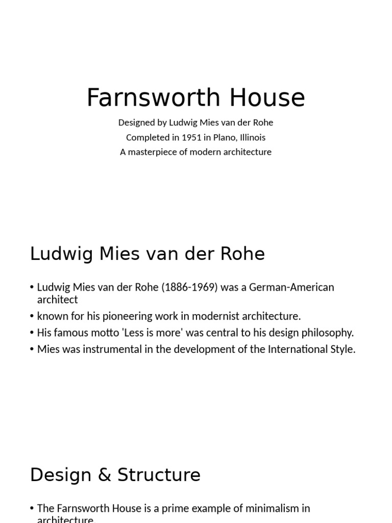 Farnsworth House: A Modernist Icon | PDF