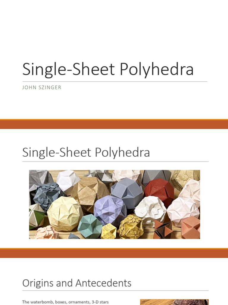 CFC3 07 Single-Sheet Polyhedra John Zsinger B | PDF | Tetrahedron | Polytopes