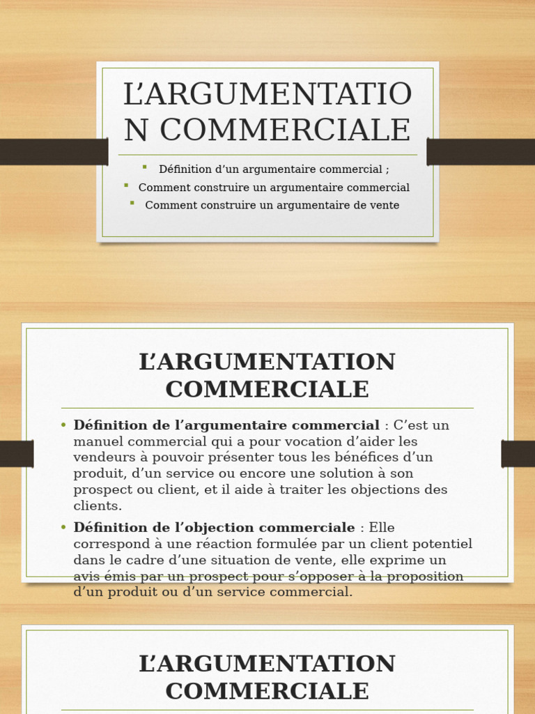 L'argumentation Commerciale | PDF