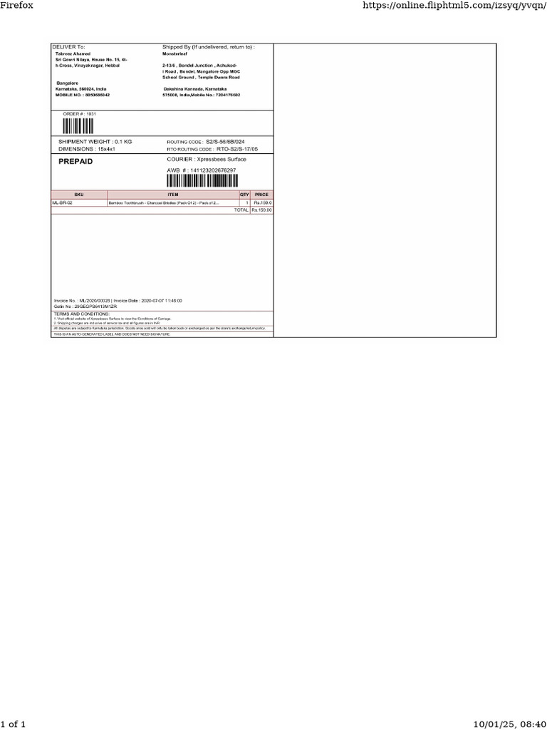 Xpressbees Shipping Label | PDF