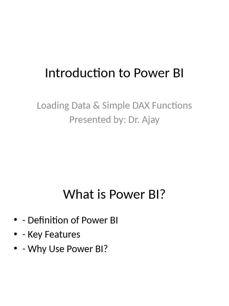Power BI Basics Presentation | PDF