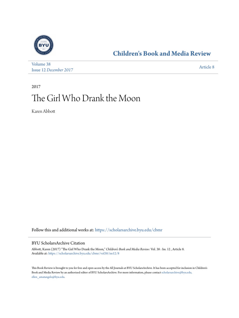 Review of "The Girl Who Drank the Moon" | PDF