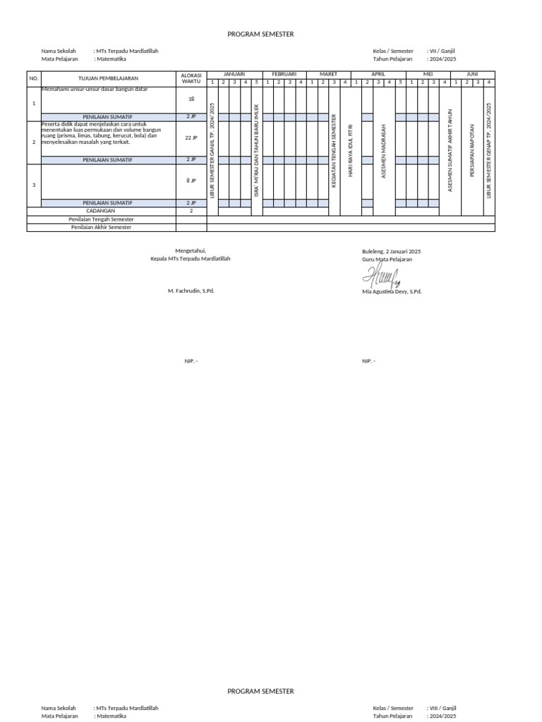 PROSEM GANJIL 24-25 | PDF