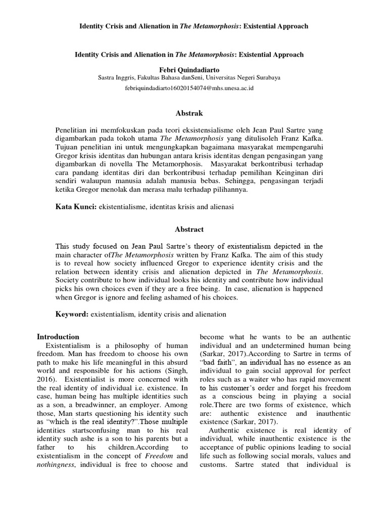 Identity Crisis and Alienation in The Me | PDF | Existentialism | The ...