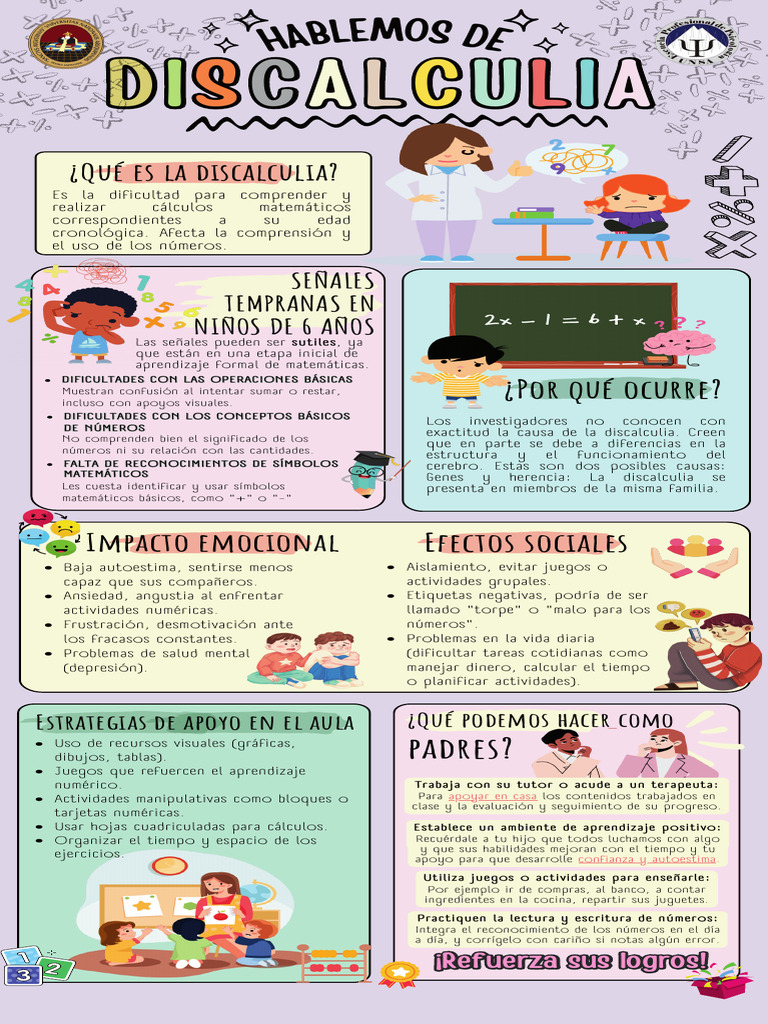 1 De Primaria Infografía Discalculia Pdf Aprendizaje Autoestima