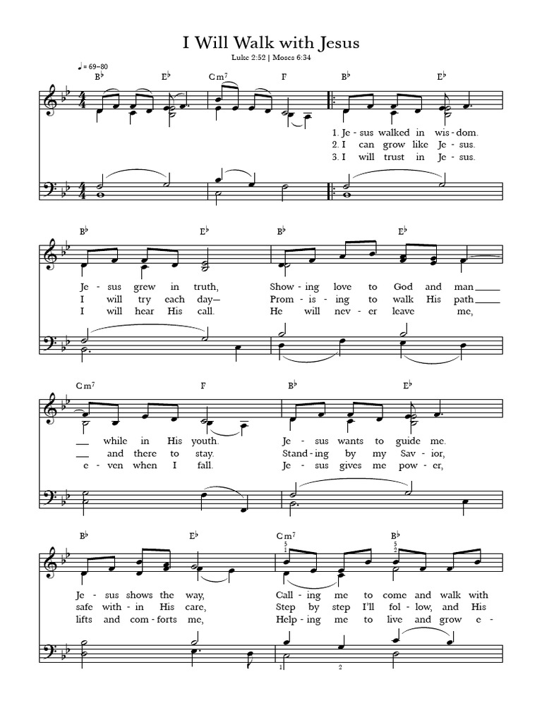 I Will Walk with Jesus - Hymn 1004 | PDF | New Testament Content ...