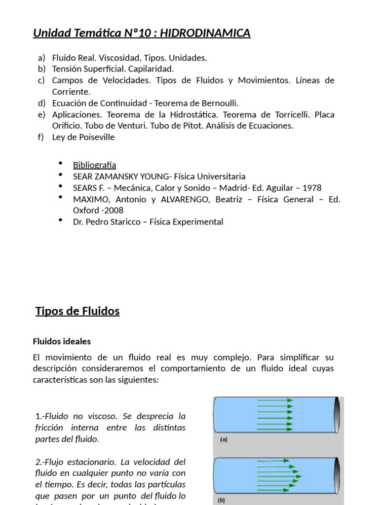 Unidad #10 - Hidrodinámica | PDF | Viscosidad | Tensión superficial