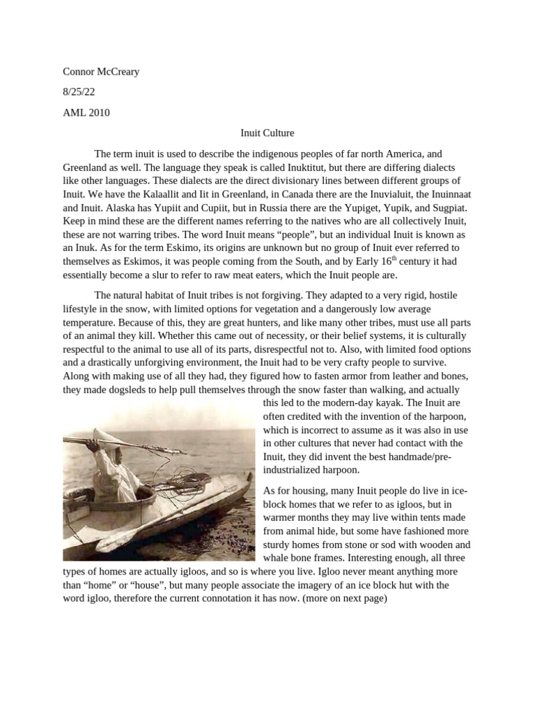 Inuit Culture | PDF | Inuit | Eskimo