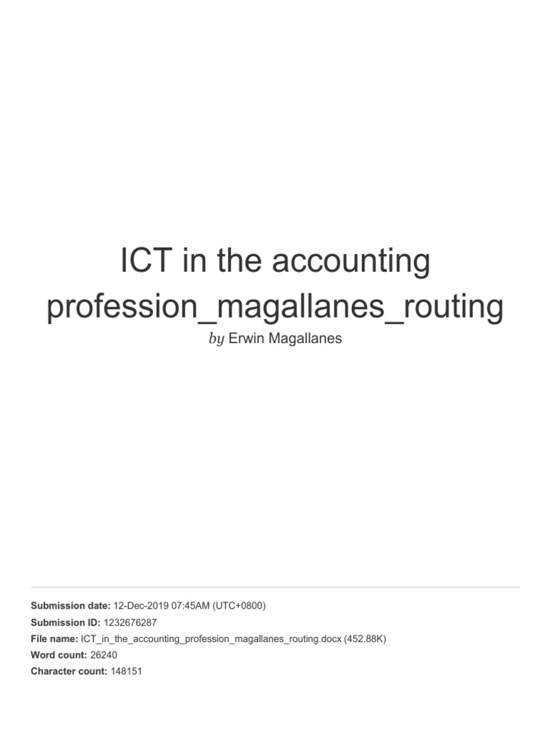 ICT in The Accounting Profession Magallanes Routing | PDF