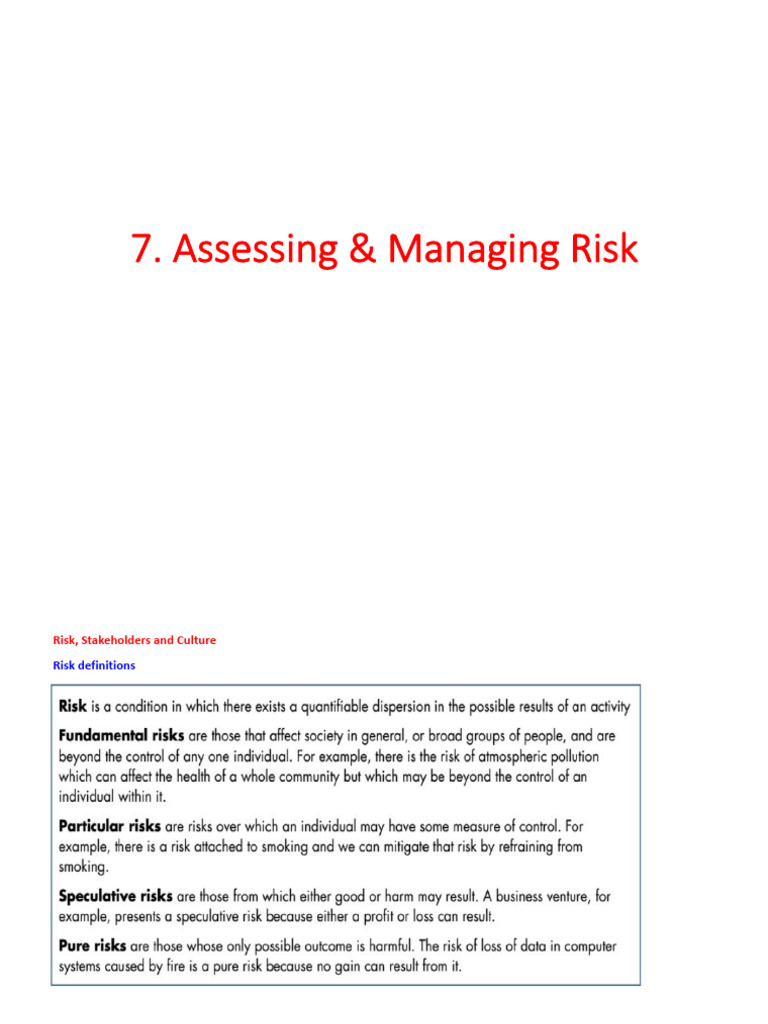Assessing and Managing Risk | PDF | Risk | Risk Management