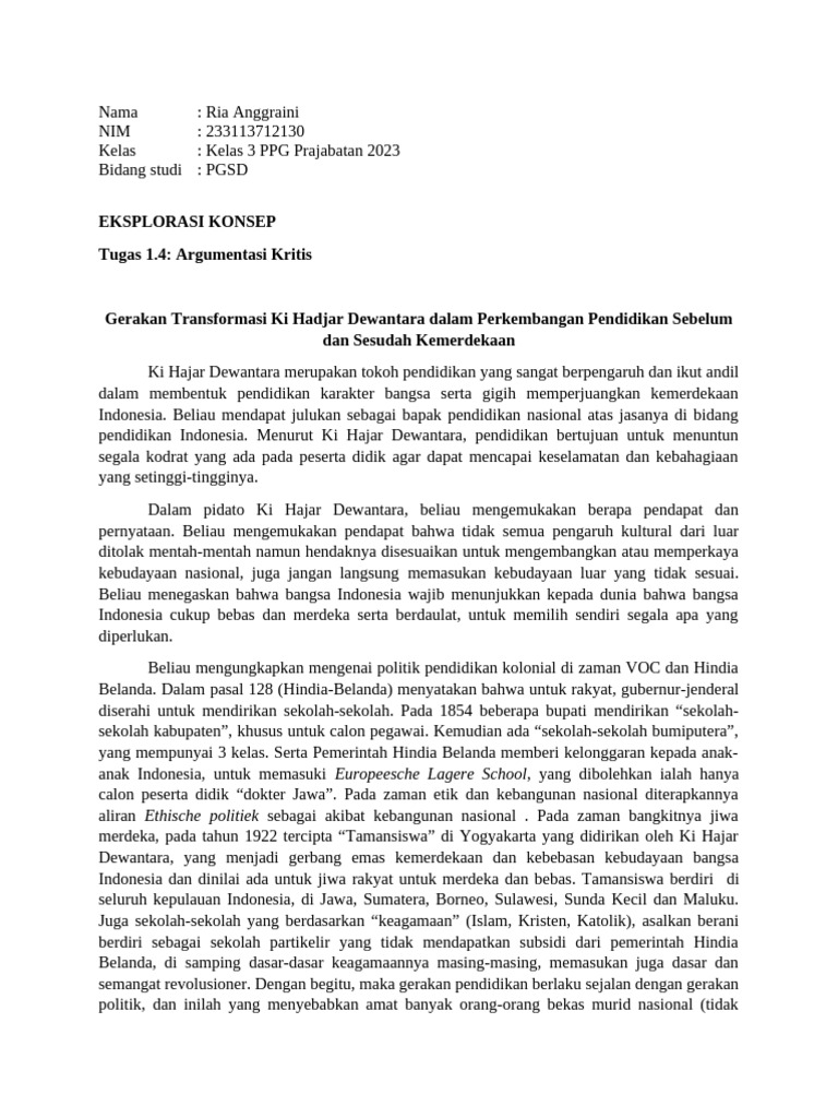 Eksplorasi Konsep Filosofi Pendidikan | PDF