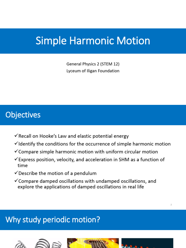 Understanding Simple Harmonic Motion | PDF | Oscillation | Force