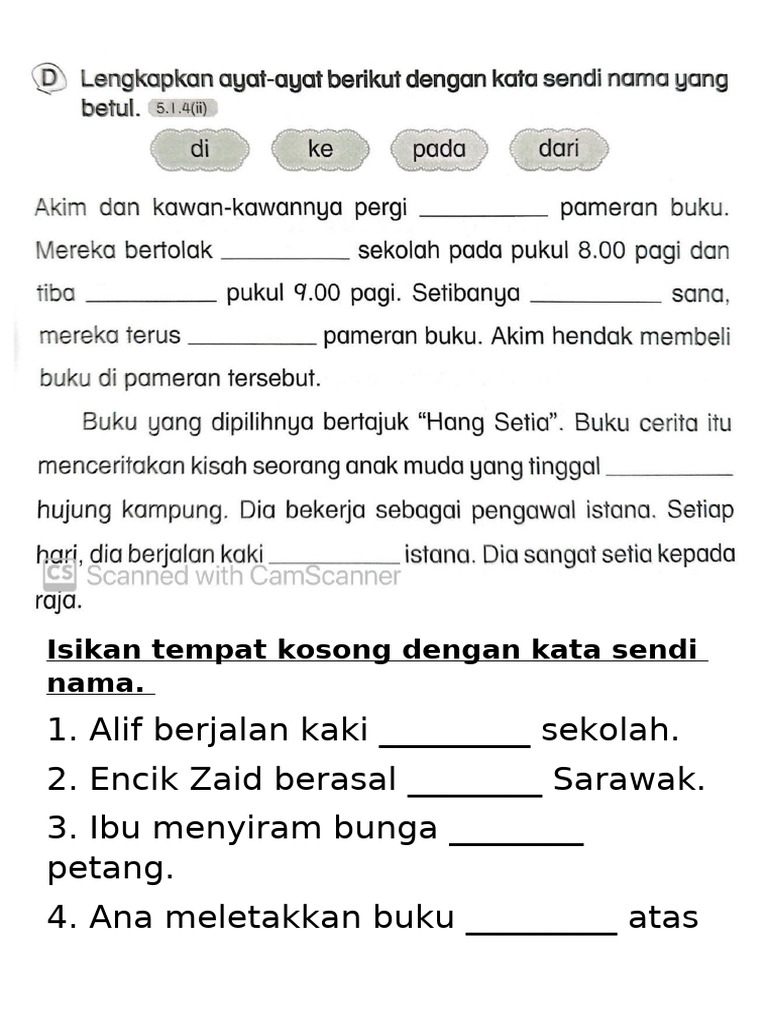 Kata Sendi Nama BM THN 1 | PDF