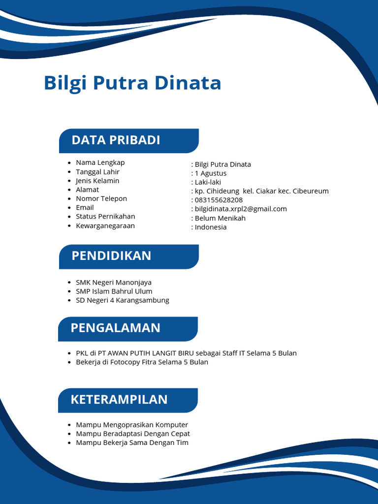 Profil Bilgi Putra Dinata | PDF
