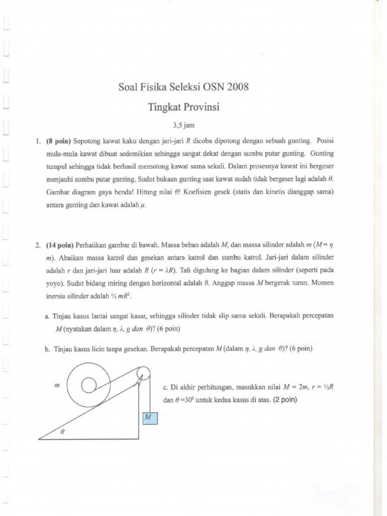 Scan Soal Osp Fisika 2008 | PDF