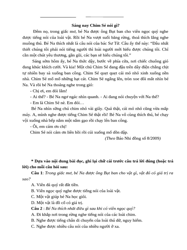 Đề T.Việt 4 HK1 | PDF