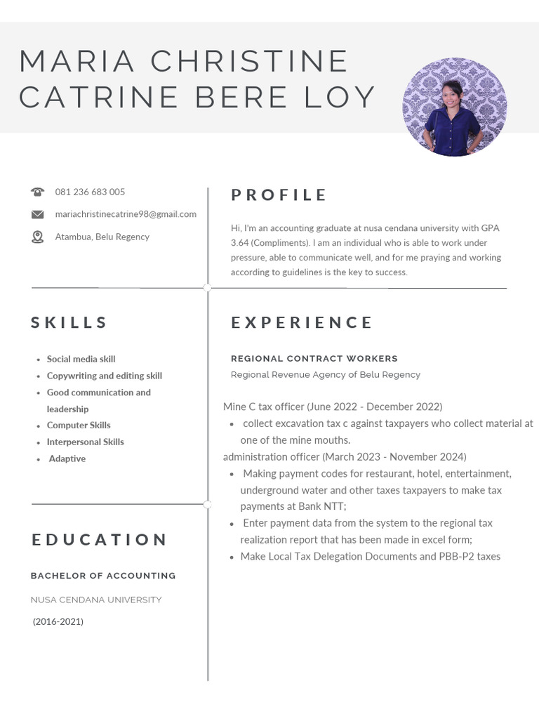 CV_MARIA CHRISTINE CATRINE BERE LOY | PDF