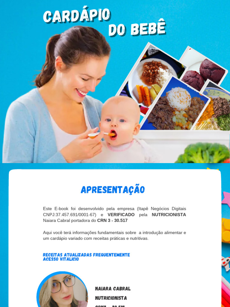 Cardápio+do+bebê++Atualizado | PDF | Amamentação | Alimentos