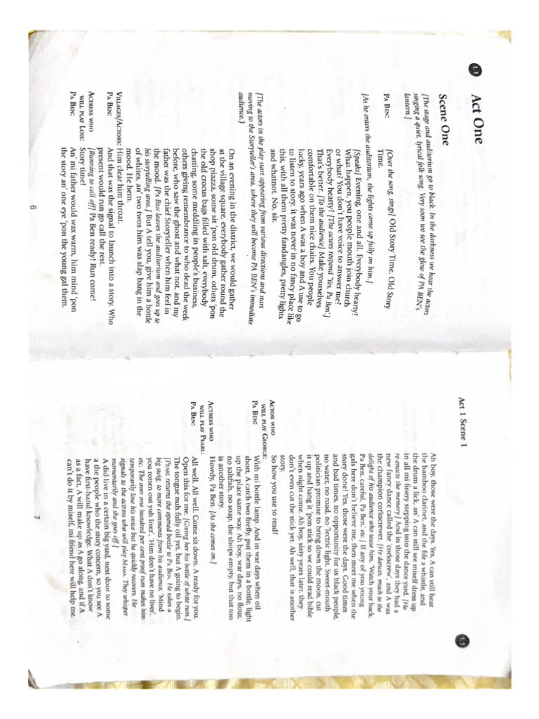 Old Story Time. Act One Scene One | PDF