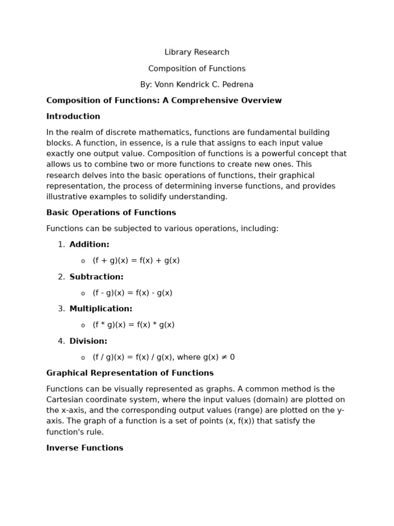 Library Research | PDF | Function (Mathematics) | Mathematical Logic