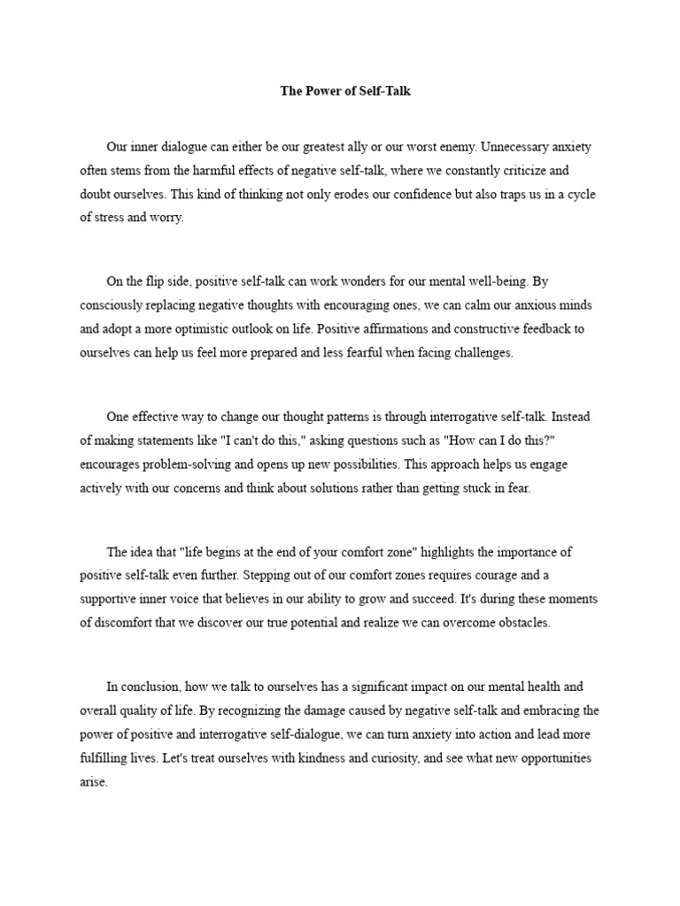SELF TALK | PDF