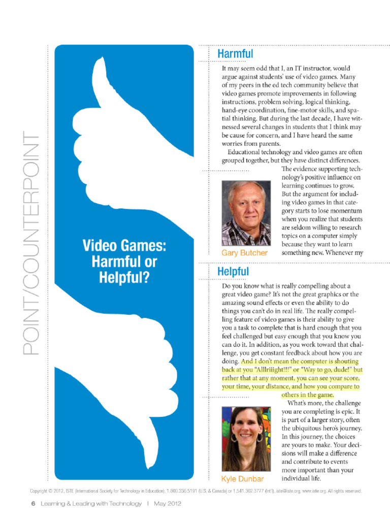 Video Games Harmful or Helpful PDF | PDF | Video Games | Psychology