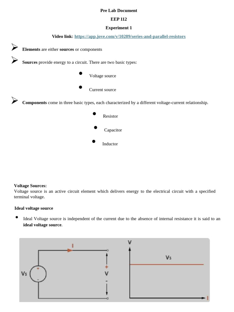 Pre Lab Document | PDF | Electronic Component | Voltage