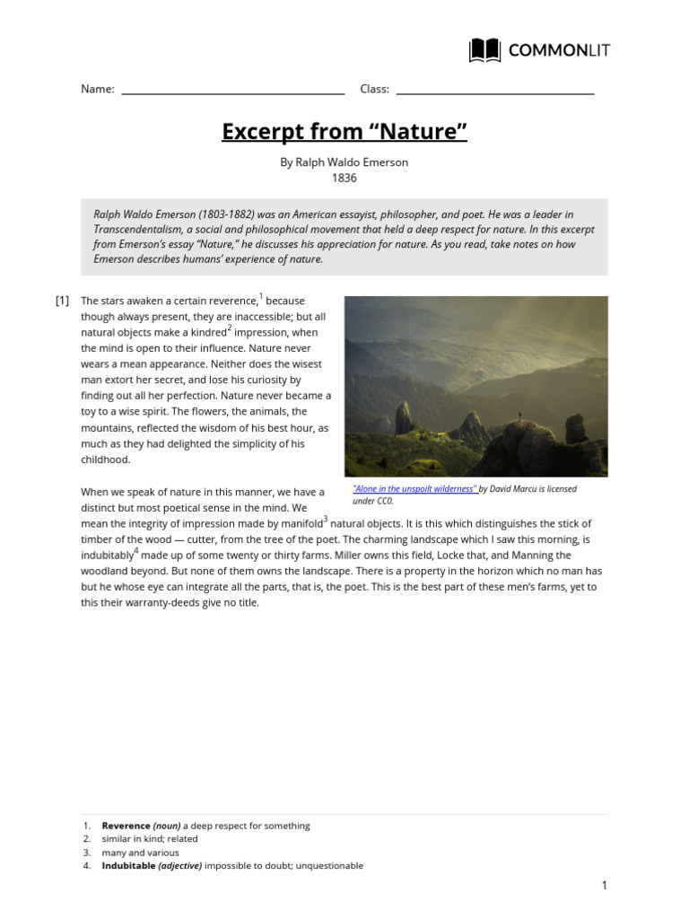 Kami Export - Excerpt - From - "Nature"-Teacher | PDF | Ralph Waldo ...