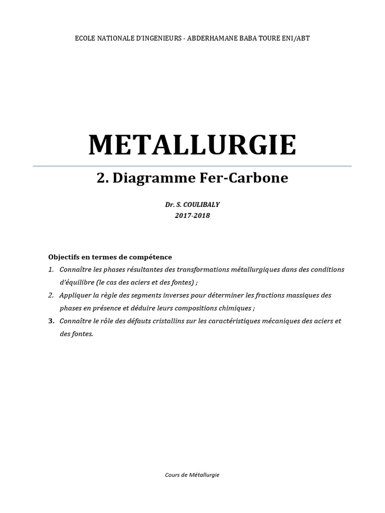 Diagramme Fer-Carbone en Métallurgie | PDF | Fonte (métallurgie) | Alliage