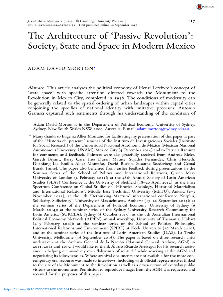 Architecture of Passive Revolution Society State and Space in Modern ...