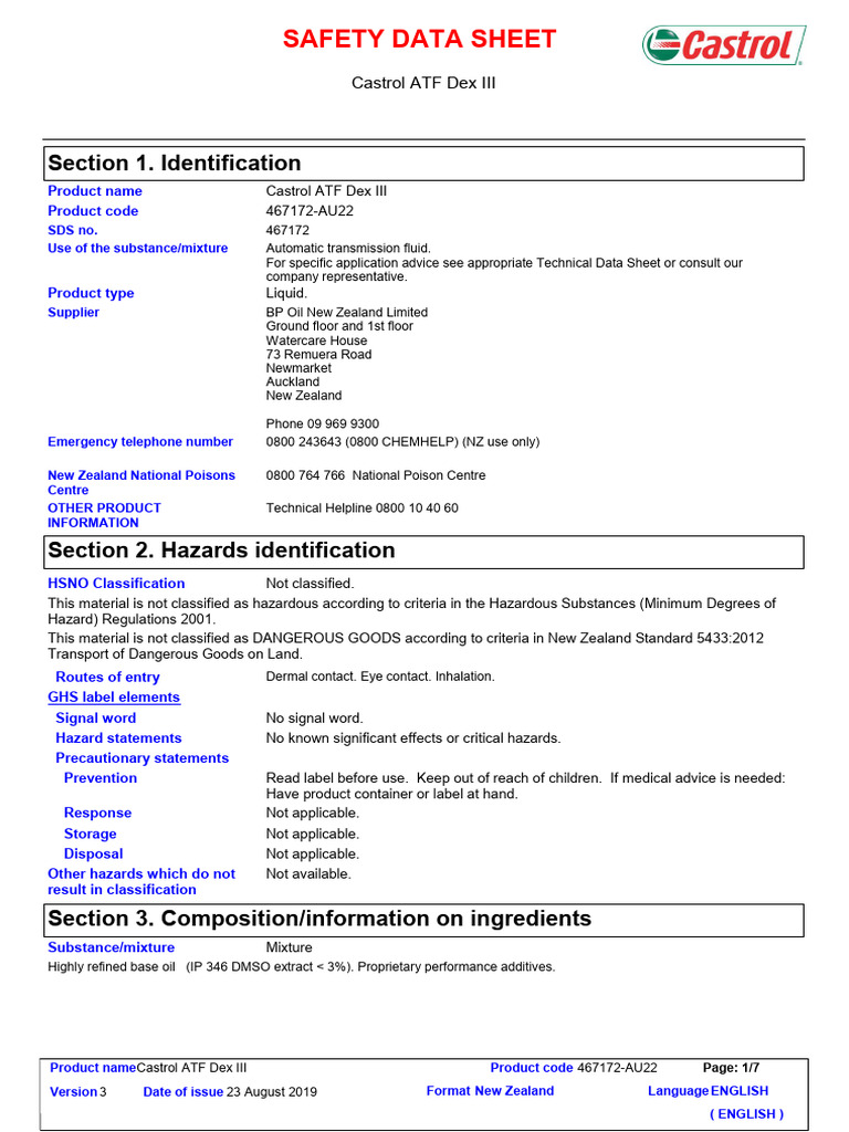 REPCO ATF OIL | PDF | Dangerous Goods | Occupational Safety And Health
