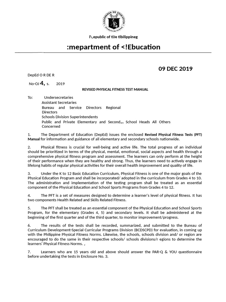 Physical Fitness Test Form | PDF