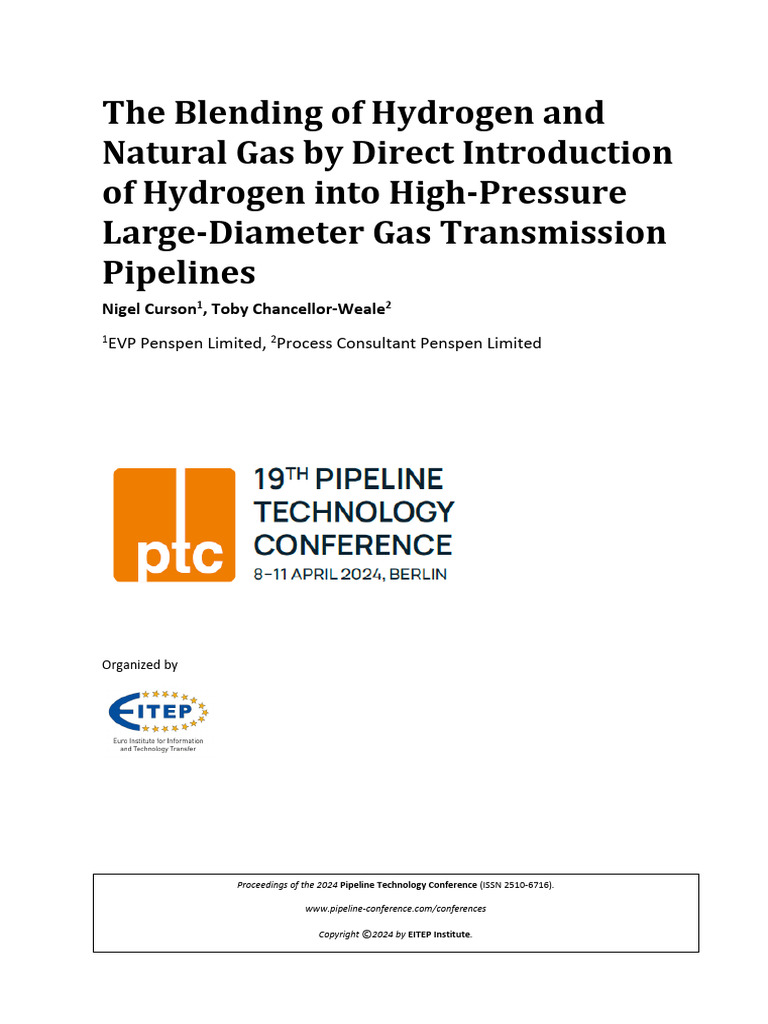 The Blending of Hydrogen and Natural Gas by Direct Introduction of ...