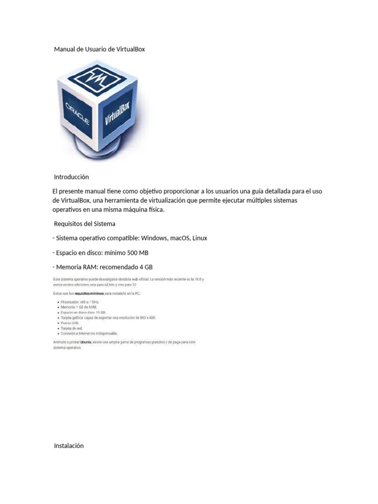 Manual de Usuario de VirtualBox | PDF