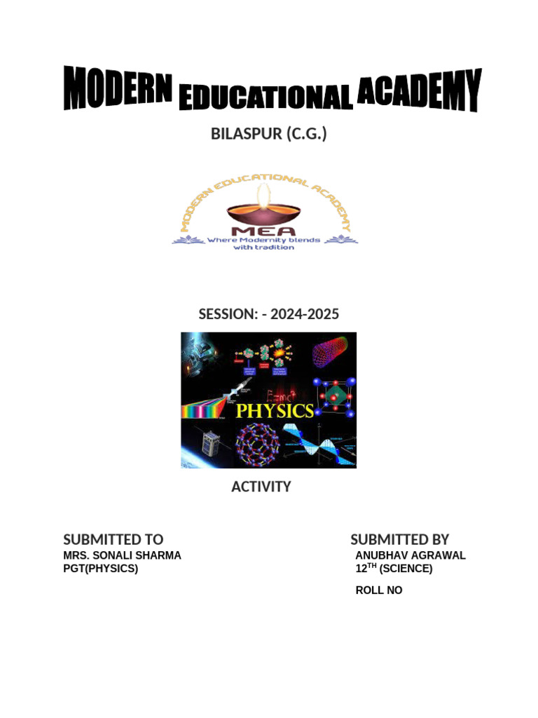 Physics Activity Page | PDF
