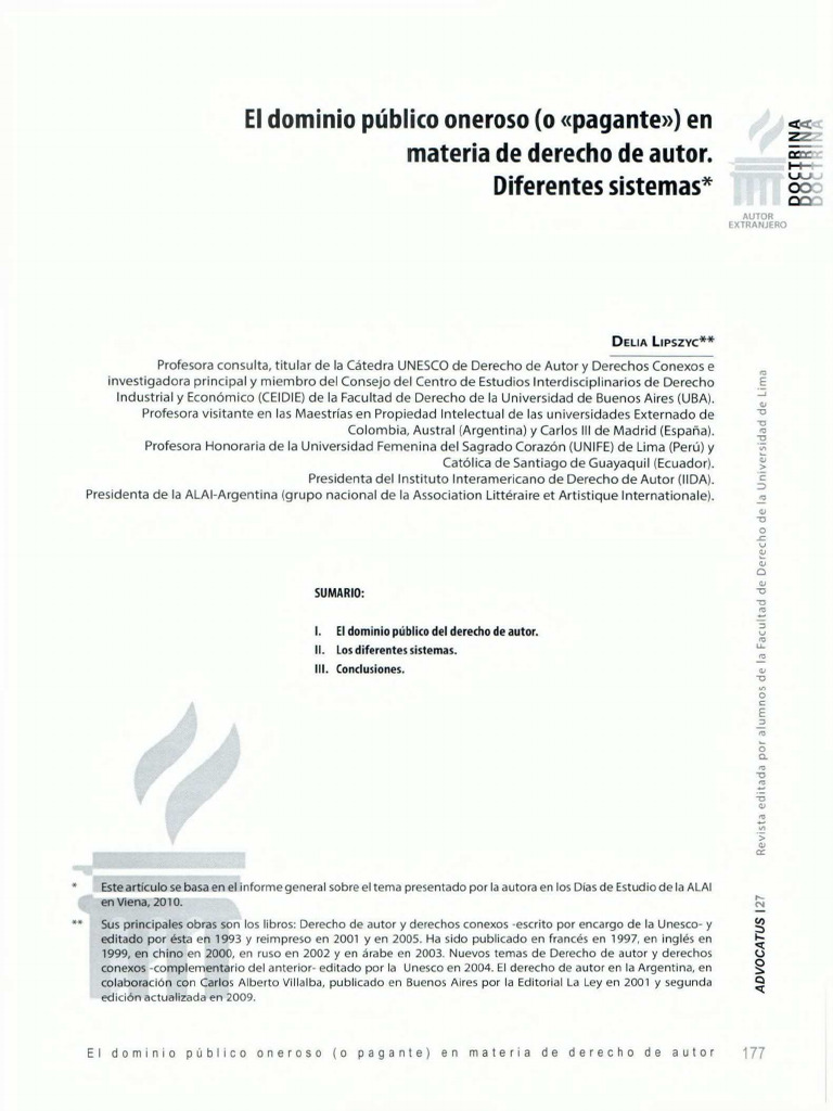 Dominio Público Oneroso en Derecho de Autor | PDF | Dominio publico ...