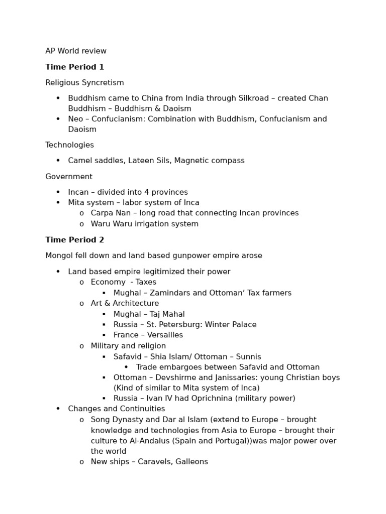 AP World review | PDF | Ottoman Empire | Slavery