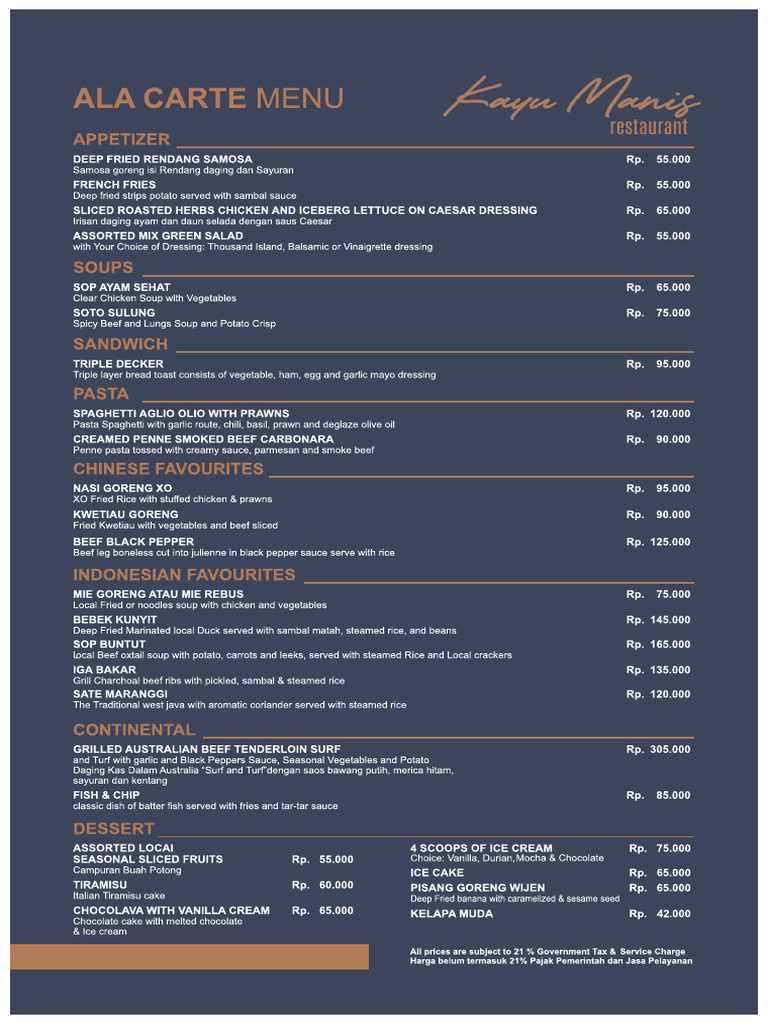 Menu Kayu Manis New | PDF
