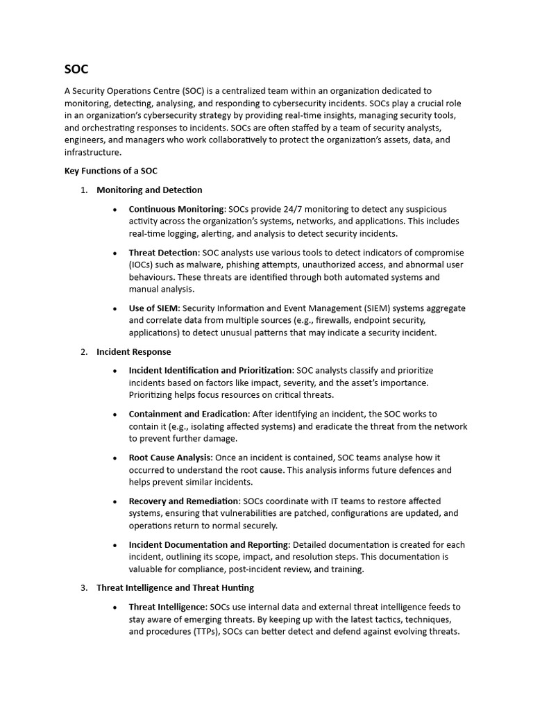 SOC for ADCD | PDF | Security | Computer Security
