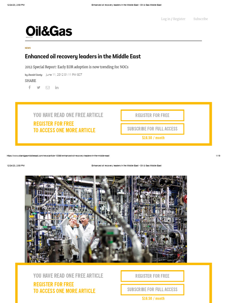Middle East Enhanced Oil Recovery Insights | PDF | Enhanced Oil ...