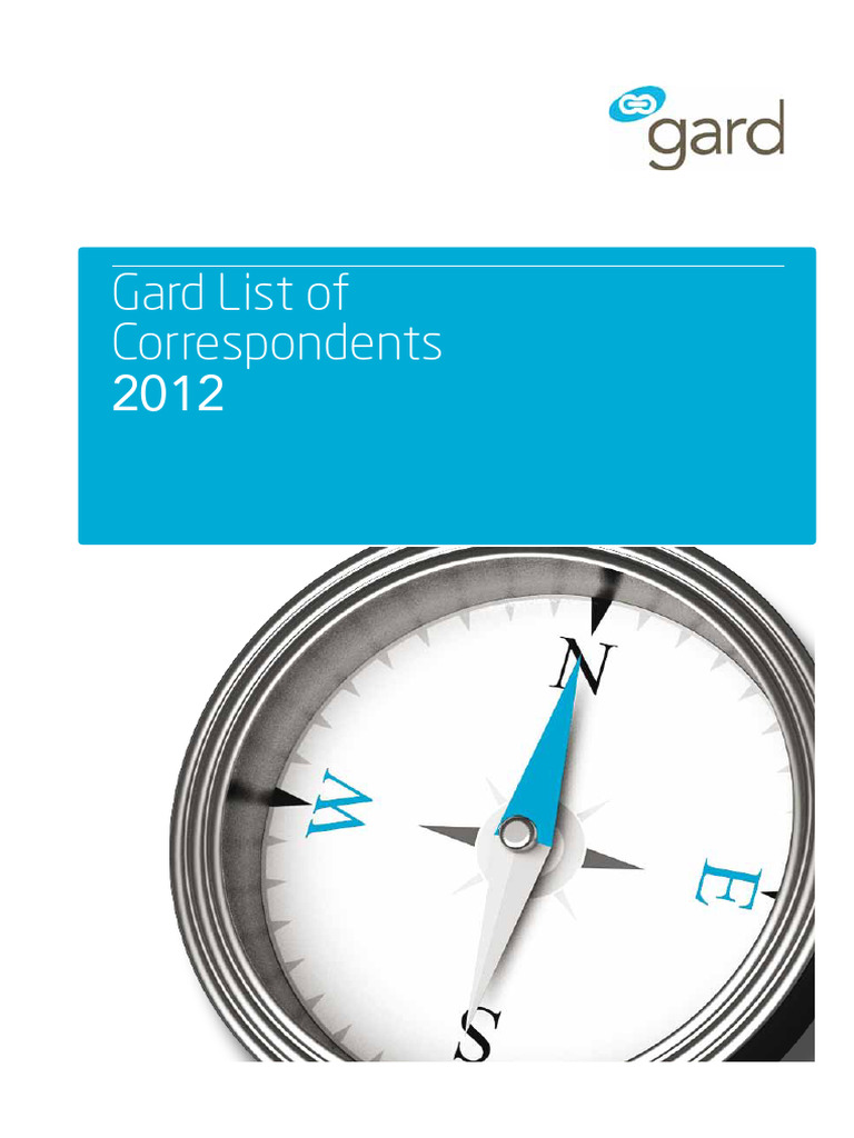 Gard List of Correspondents 2012 | PDF | Service Industries | Financial ...