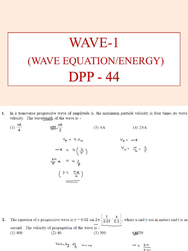 Wave DPP Solution-01 Manish Raj Sir (Neet Crash Course Relaunch) | PDF